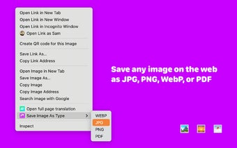 Save Image As JPG, PNG, PDF, WebP para Google Chrome - Extensión Descargar