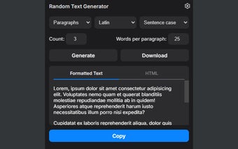 Random Text Generator pour Google Chrome - Extension Télécharger