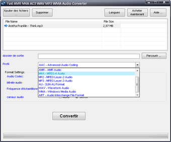 Fast AMR M4A AC3 WAV MP3 WMA Audio Converter - Télécharger