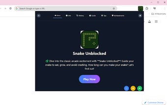 Snake Unblocked Google Chrome 용 - 확장 프로그램 다운로드
