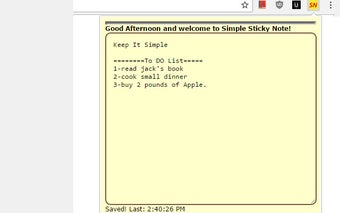 Simple Sticky Note for Google Chrome - Extension Download