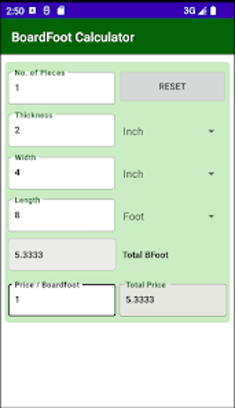 Board Foot Calculator for Android - Download
