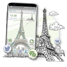 Sketch Eiffel Tower Theme para Android - Descargar