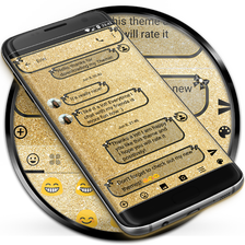 SMS Messages Glitter Gold Ribbon Theme APK per Android - Download