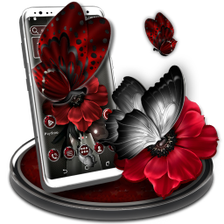 Dark Red Flower Launcher Theme for Android - Download