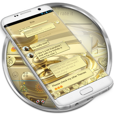 SMS Messages Heart Gold Theme APK per Android - Download