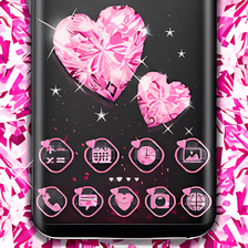 Pink Heart Diamond Theme pour Android - Télécharger