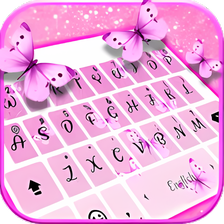 Pink Glitter Butterfly Keyboard Theme APK para Android - Descargar
