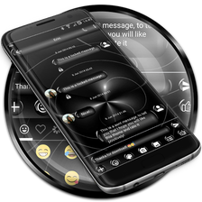 Android 용 SMS Messages Spheres Black APK - 다운로드
