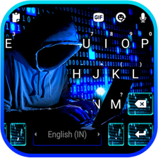 Neon Blue Hacker Keyboard Back for Android - Download