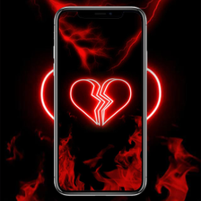 Neon Broken Heart Wallpaper for Android - Download
