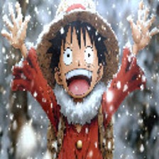 Child Luffy Under Magical Snowflakes Live Wallpaper pour Google Chrome ...