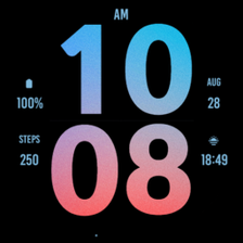 Big Red Blue Sky Watch Face for Android - Download