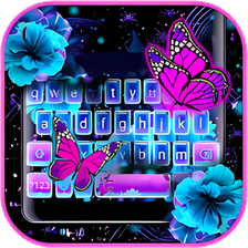 Neon Flower Butterfly Keyboard Theme APK para Android - Descargar