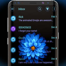 Blue flower messenger theme for Android - Download