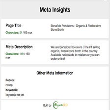 SEO Meta Insights для Google Chrome - Расширение Скачать