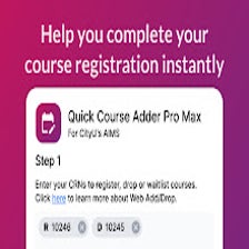 CityU Quick Course Adder Pro Max Google Chrome 용 - 확장 프로그램 다운로드