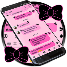 SMS Messages Ribbon Pink Black Theme - chat APK per Android - Download