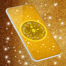 Gold Glitter Clock Wallpaper APK para Android - Descargar