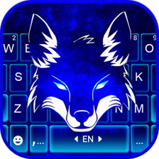 Neon Wolf Blue Keyboard Backgr für Android - Download