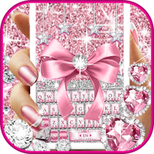 Pink Bow Diamond Luxury Keyboard Theme pour Android - Télécharger
