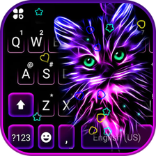 Purple Neon Cat Keyboard Theme para Android - Download