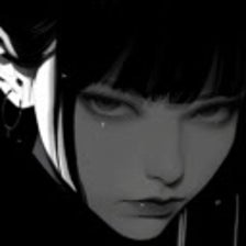 Goth Anime Girl Monochrome Live Wallpaper per Google Chrome ...