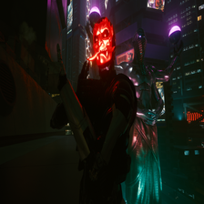 Glowing oni mask - menpo mask replacement per Cyberpunk 2077 - Mod Download