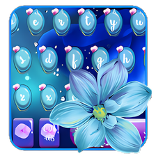 Blue neon flower keyboard APK para Android - Descargar