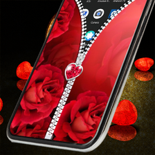 Android 용 Rose Heart Lock Screen Zipper - 다운로드