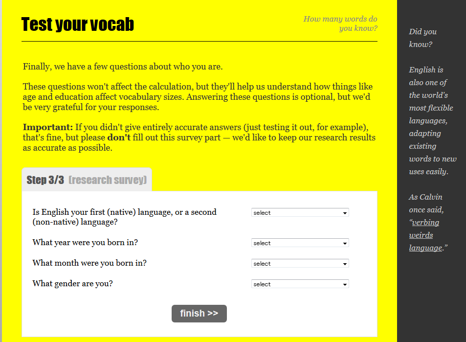 Test Your Vocabulary Online
