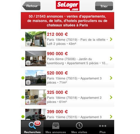 SeLoger.com pour iPhone - Télécharger
