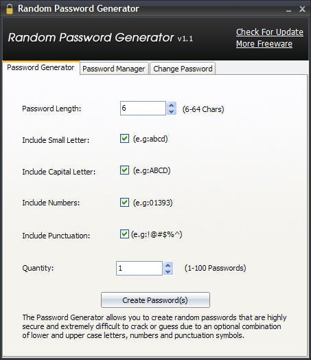 Random Password List Generator