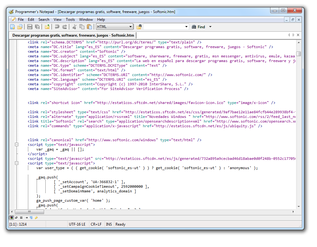 Programmers Notepad - Descargar
